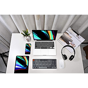 Keychron K2 75% Layout RGB Bluetooth Wireless Mechanical Keyboard with Gateron G Pro Brown Switch/Anti Ghosting/N-Key Rollover, Compact 84 Keys USB Wired Gaming Keyboard for Mac Windows-Version 2