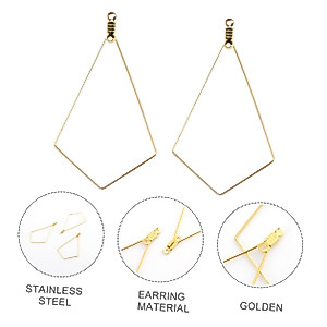 SEWOART Jewelry Making Earring Components 50pcs Stainless Steel Earring with Geometric Beading