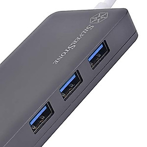 Silverstone SST-EP14C - USB 3.1 Type-C Gen1 to HDMI (res. up to 4096 x 2160 @ 30Hz), 3X USB 3.1 Gen 1 Type-A, 1x USB 3.1 Gen 1 Type-C (PD 2.0 Charging), Charcoal