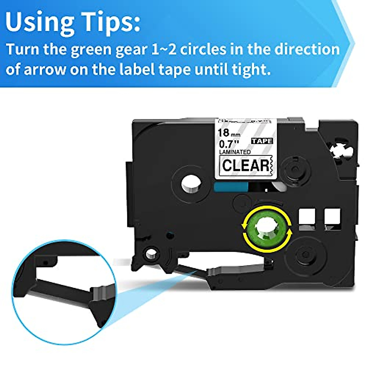 Fimax Tz Tape 18mm Replacement for Brother P-Touch Label Maker TZ TZe141 TZe-141 18mm 0.7 Laminated Clear Tapes for Ptouch PTD400 PTD600 PT2030 PT1880 PT1890 PTP700 Label Maker, Black on Clear, 5-Pack