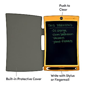 Boogie Board Jot Reusable Writing Tablet for Adults, 8.5" Digital Notebook with Instant Erase, Digital Notepad with Magnets, Note Taking Tablet for Work or School, Blue with Protective Folio