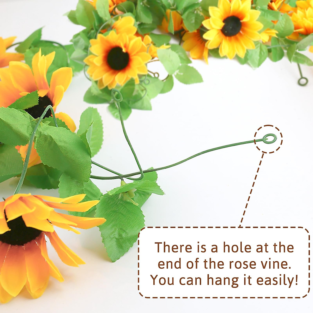 BigOtters 4 Pack Sunflower Garland for Decoration, Silk Sunflowers Artificial Flowers for Sunflower Theme Party Fall Wedding Decor Baby Bridal Shower Decorations