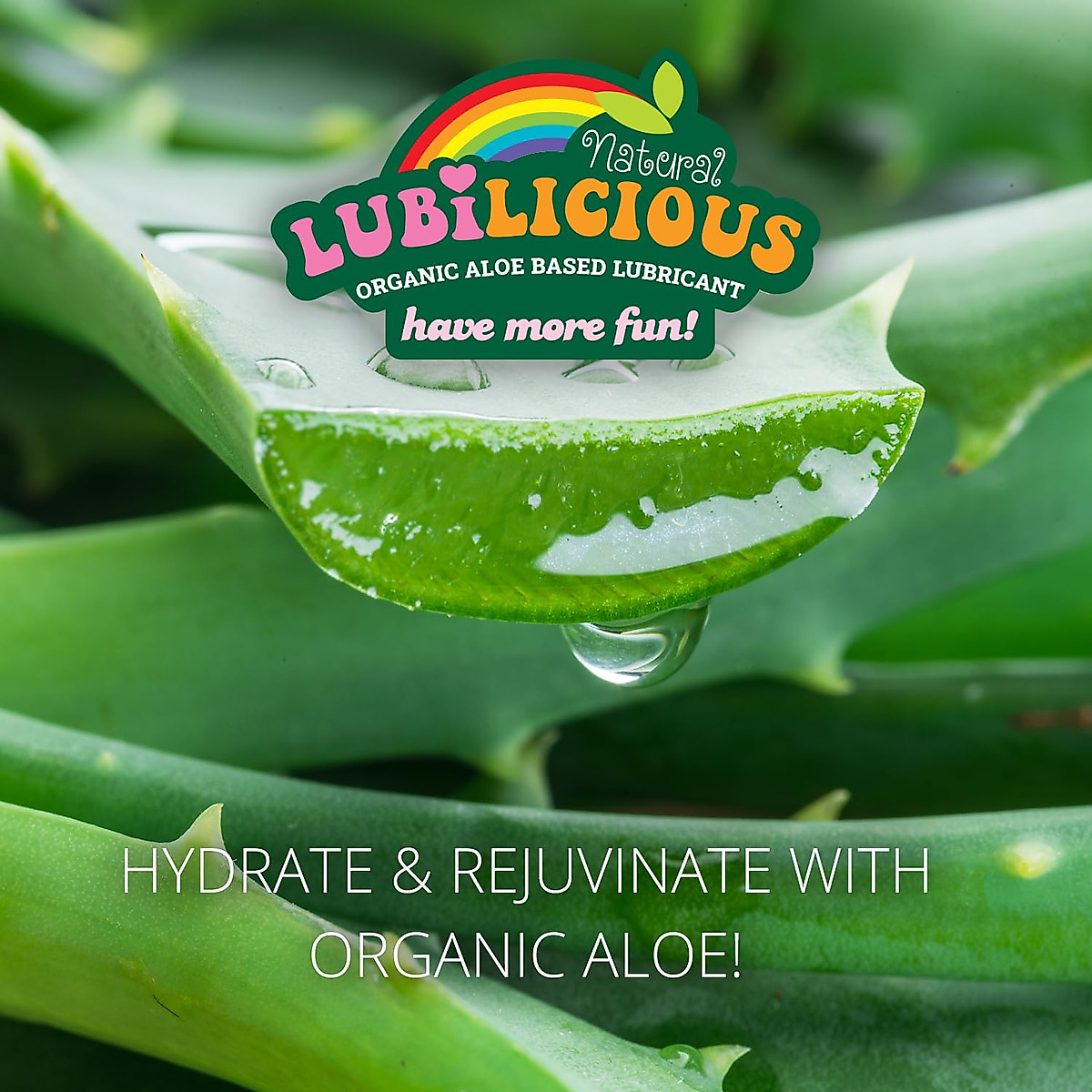 Lubilicious Organic Aloe Water Based Personal Lubricant - Natural Lube - Aloe Lube - Natural Lubricant - Water Based Lube Gel Glycerin Paraben Free - Personal Lube