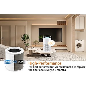 A2001 Replacement Filter Compatible with A2001 Air Purifier, 3 IN 1, H13 True Filter With Activated Carbon and Pre-Filter, 4 Pack Compared to Part #AF-2001