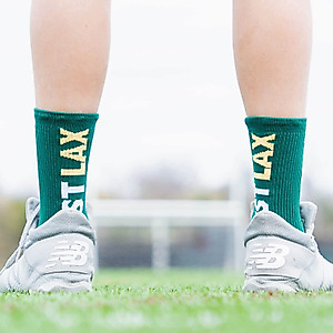 ChalkTalkSPORTS Lacrosse Athletic Mid-Calf Woven Socks | Just Lax Socks | Green