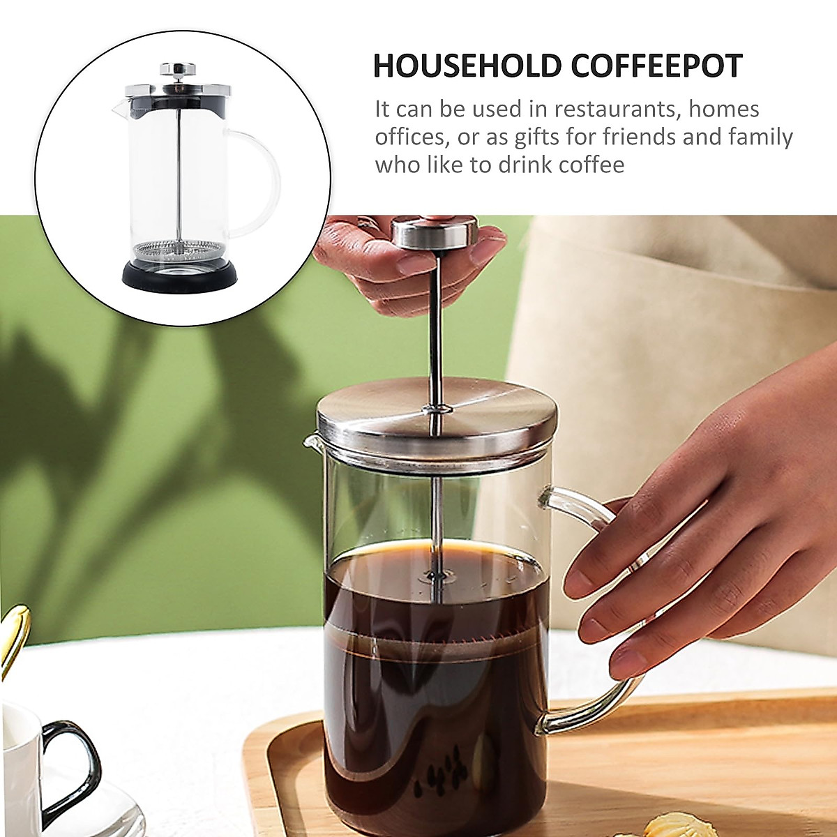 PRETYZOOM Coffee Maker Portable Coffeepot Manual Coffeepot Household Coffeepot Coffee Milk Maker Coffeepot for Home Coffee Milk Bubbler Coffee Teapot Espresso Maker Pot