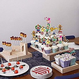 48 Pieces Circus Animal Cupcake Topper for Carnival Themed Baby Shower Kids Birthday Party Favor Supplies Lion Bear Elephant Cake Decorations