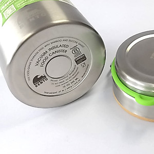 Ecolunchbox Vacuum Insulated Eco-Friendly Blue Water Bento Thermos Canister - Holds 1.5 Cups - Circular Design