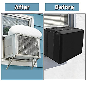 Window Air Conditioner Insulation Cover for Outside,3 Layers Dust-Proof Window Ac Unit Covers Outdoor Winter Insulated Protection Cover, 21 "L x 15 "H x 16" D