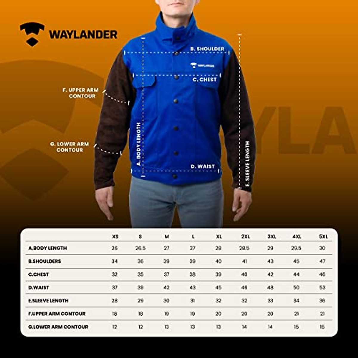 Waylander DVALIN Hybrid FR Leather Welding Jacket Flame Retardant Cotton Leather