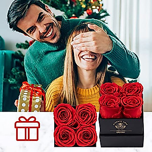 Impouo Flowers for Delivery Prime - Roses in a Box - Fresh Flowers - Forever Rose - Birthday Gifts for Women - Preserved Roses, Gifts for Mom/Girlfriend/Wife/Grandma