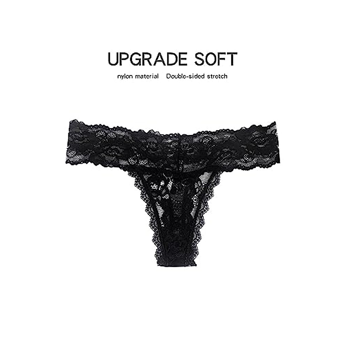 Banamic Thongs for Women Seamless Underwear Lace Panties Thong