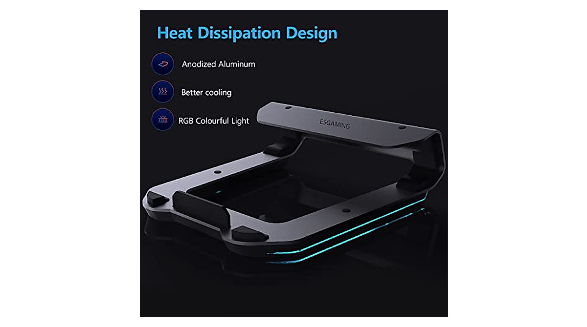 ESGAMING RGB Laptop Stand with 4 USB Ports & RGB Lighting