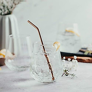 Libbey Hammered Base All-Purpose Stemless Wine Glass, 17.75-ounce, Set of 8