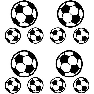 LZYMSZ 12PCS Soccer Ball Football Wall Decal Sticker, Removable Soccer Wall Decoration, Available in 2 Sizes DIY Sticker Mural Sets for Kids Rooms Bedroom Living Room Playroom Soccer Fans Home Decor