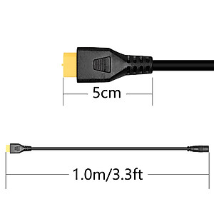 RIIEYOCA XT60 to DC 8mm Connector Adapter,XT60 Female to DC 7.9mm x 0.9mm Female 14AWG Power Cable,for Portable Power Station Solar Generator Solar Panel(1M/3Ft)