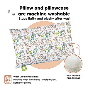KeaBabies Toddler Pillow with Pillowcase and Toddler Pillowcase for 13X18 Pillow - 13x18 My Little Dreamy Pillow - Organic Toddler Pillow Case for Boy, Kids - Organic Cotton Toddler Pillows