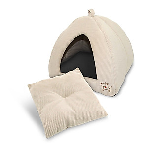 Pet Tent-Soft Bed for Dog and Cat by Best Pet Supplies - Beige Corduroy, 19" x 19" x H:19"