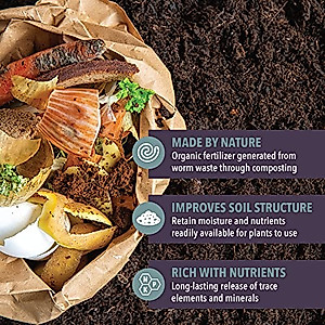 Arcadia Garden Products Worm Nerd Worm Castings, Natural Soil Additive for Lawns, Gardening and Potted Plants, 4 Pounds, Black (WN05) ***Cannot Ship to Hawaii***