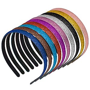 Adecco Glitter Headbands for Girls, LLC Sparkly Headbands, Colorful Plastic Headbands 10 Pcs