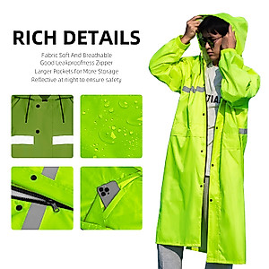 Coralrain Long Hooded Raincoat Safety Waterproof Emergency Rain Jacket Poncho for Men Women Adults