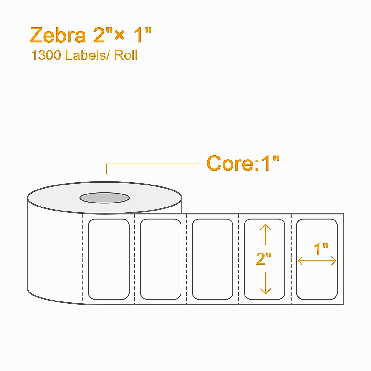 【15600 Labels/12 Rolls】 Labelebal 2" x 1" Direct Thermal Label (51mm x 25mm) Multipurpose Shipping Address Barcodes Labels Compatible for Zebra & Rollo Desktop Label Printer (1300 Labels/Roll)