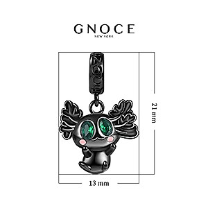 GNOCE Cute Mexican Axolotl Pendant Charm 925 Sterling Silver 18K Gold and Black Plated Dangle Charm Fit Bracelet/Necklace for Women Wife (Black)
