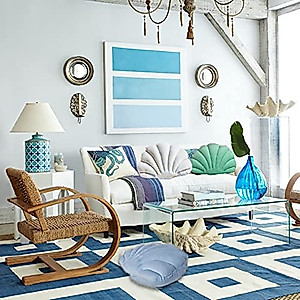 YRXRUS Shell Throw Pillows, Lake Green Shell Shaped Pillow, Seashell Decorative Velvet Pillow Ocean Series Cushion for Bedroom Living Kids Room 3D Insert Pillow 14 X 11 Inch