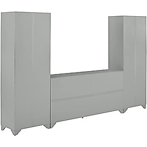 Crosley Furniture Tara 3-Piece Entertainment Set with Sideboard and 2 Storage Cabinets, Distressed Gray