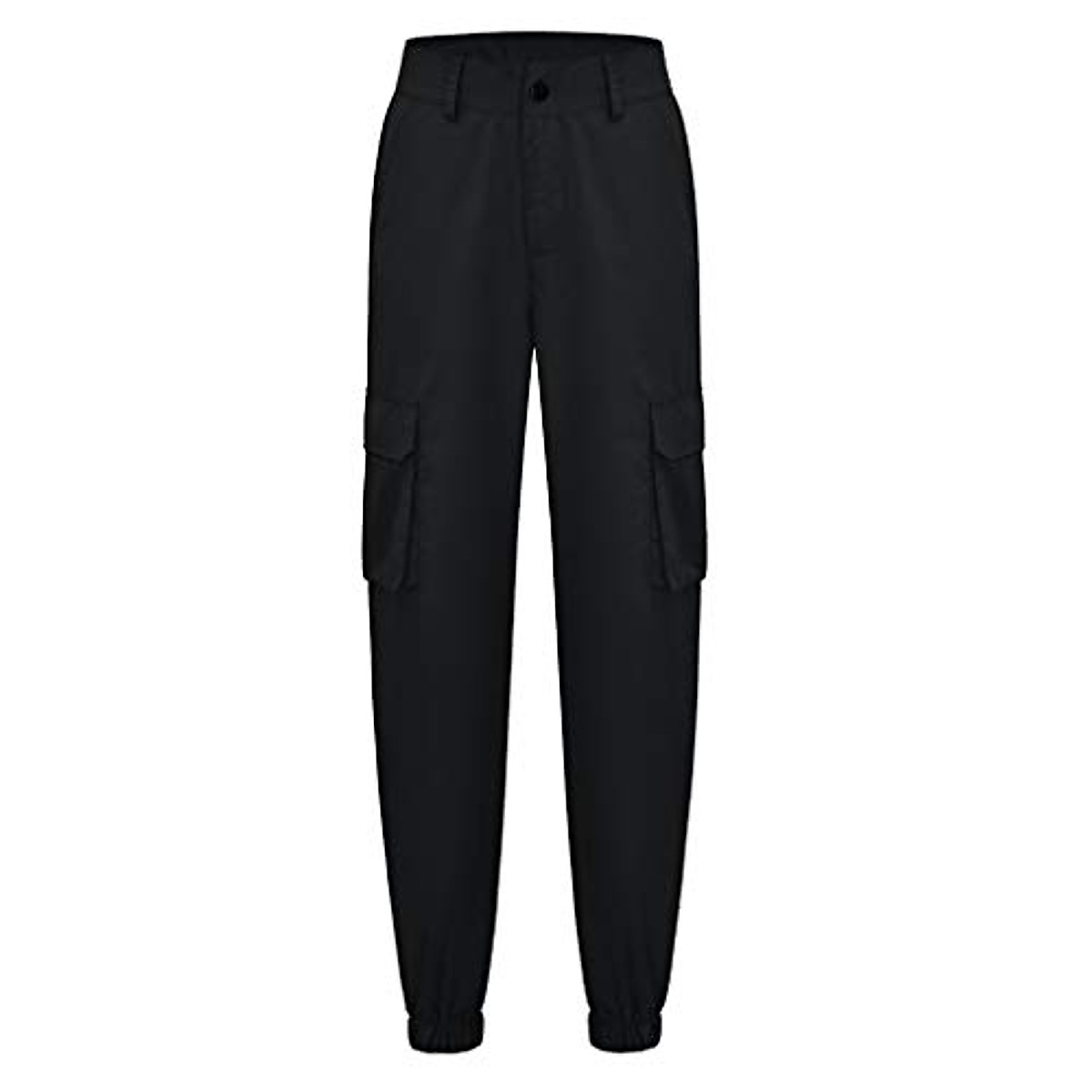 Womens Cargo Trousers Casual Stylish Military Combat Solid Pants Pocket Trousers Black