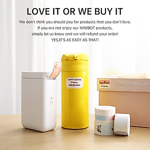 Label Maker Machine with Tape NIIMBOT D101 Label Printer 0.5 to 1 Inch Wide Wireless Connection Multiple Templates Available for Phone Pad Easy to Use Office Home Organization USB Rechargeable