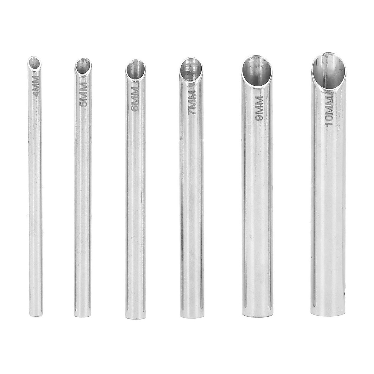 6pcs Body Jewelry Piercing Receiver 4mm 5mm 6mm 7mm 9mm 10mm, Stainless Steel Piercing Receiving Tubes