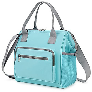 Large Lunch bag, Wide-Open Reusable Lunch Box for Men and Women with Removable Strap Adult Lunch Tote for Work College Travel Picnic VONXURY