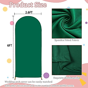 FOTSHARER Wedding Arch Cover 6FT Emerald Green Arch Cover Bakcdrop Fabric Chiara Arch Backdrop Cover for Balloon Party Arch Covers Stretchy Backdrop Round Top Arch Stand Cover for Birthday Decorations