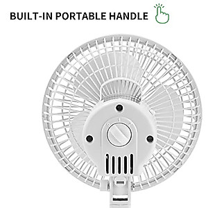 BREEZE LIVING 6 inch Desk Fan, Table Fan Small Electric Clip On Fan with Adjustable Tilt 2 Speed Setting Portable for Home/Office/Bedroom