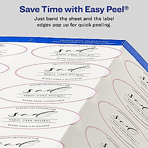 Avery Printable Blank Oval Labels, 1.5"x 2.5", White Dissolvable, 90 Customizable Labels (4223)