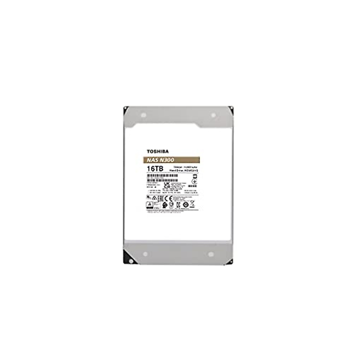 Toshiba N300 16TB NAS 3.5-Inch Internal Hard Drive - CMR SATA 6 GB/s 7200 RPM 512 MB Cache - HDWG31GXZSTA