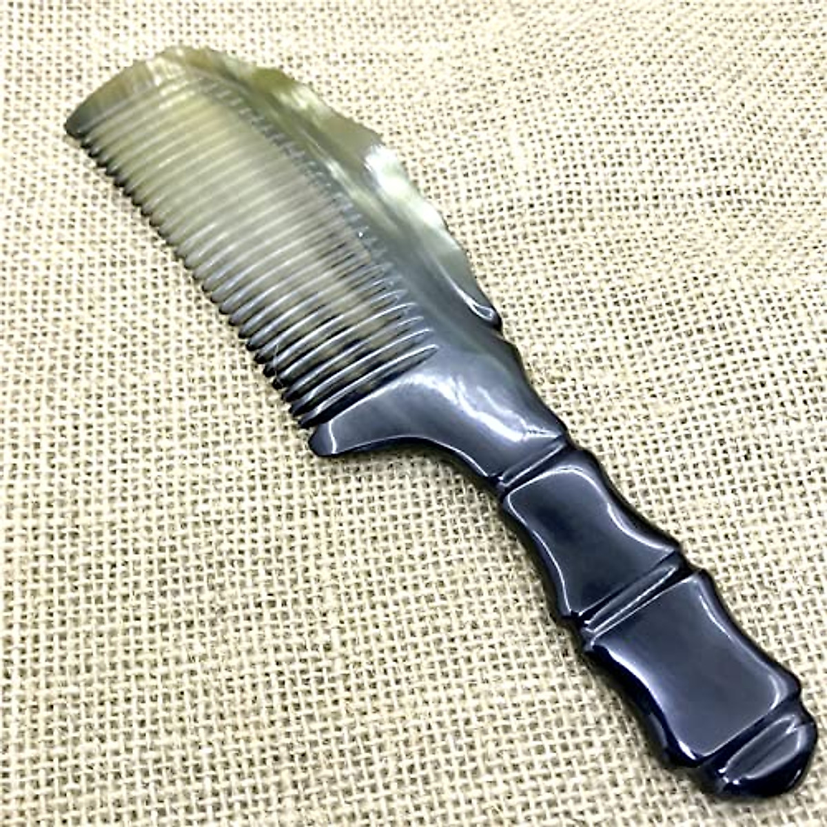 100% Handmade Anti-Static Natural Horn Comb - YOEIOCLR Thickened Handle Premium Quality Horn Comb- Professional hair care and Straighten Massage Comb(8.35in- Pack of 1)