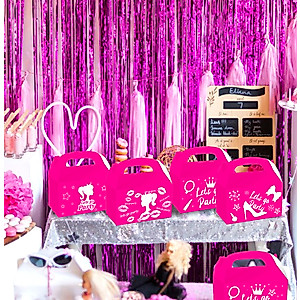 JeVenis 12 PCS Let's Go Party Supplies Pink Candy Boxes Let's Go Party Gift Box Treat Bags Goodie Bags for Girl Birthday Party Bridal Shower
