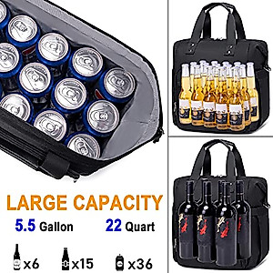 Extra Large Lunch Bag Mens Lunch Box for Work - Leakproof Insulated Lunch Tote Bag for Adults Soft Side Cooler Bag, (Black,20L)