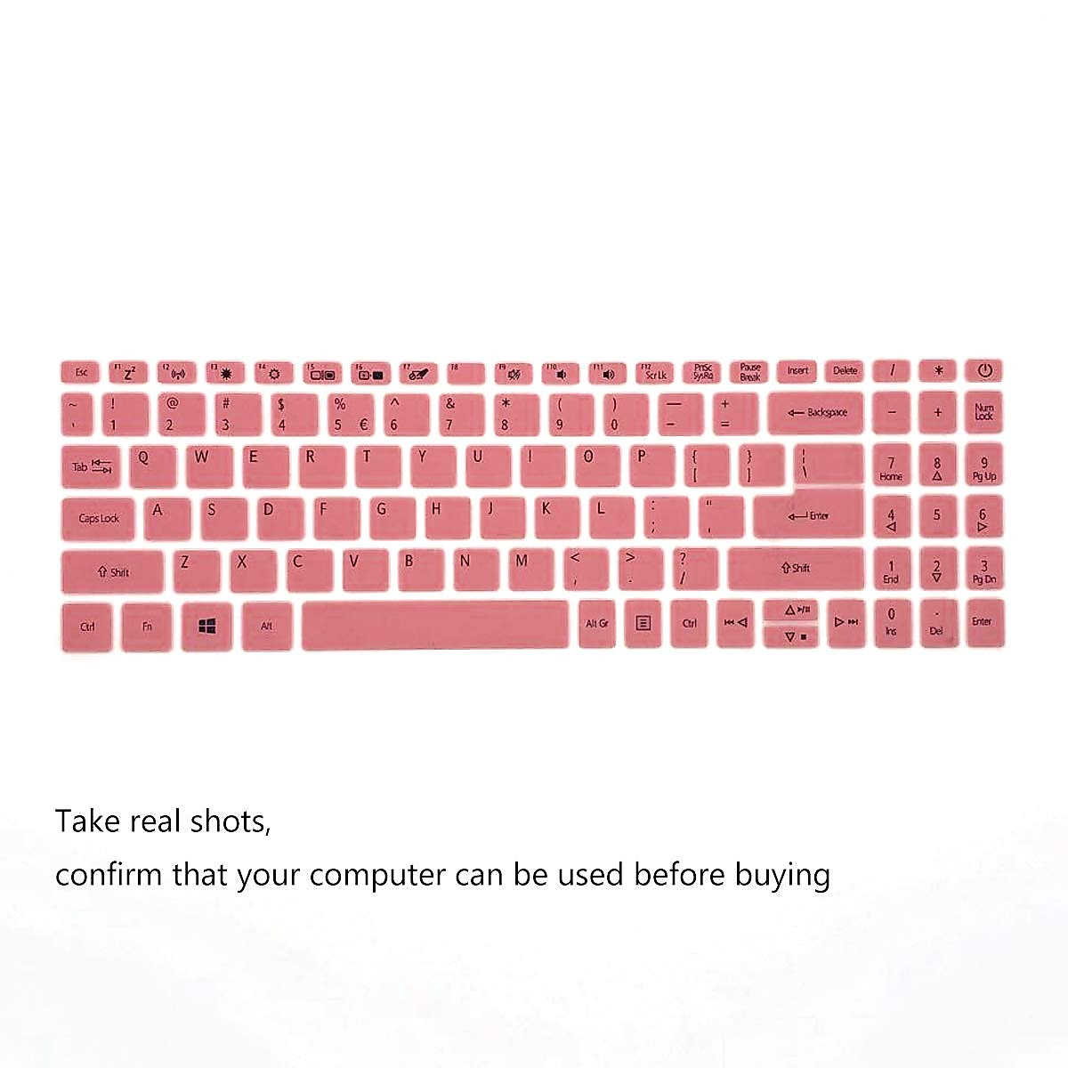 2PCS Keyboard Cover for 15.6” Acer Aspire 5 Slim Laptop A515-55 A515-55T A515-55G A515-43 A515-44G A515-54 A515-54G, Acer Aspire 3 A315/Swift 3 SF315,15.6 inch Protective Skin-Pink+Clear