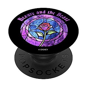 Disney Beauty And The Beast Rose Stained Glass PopSockets PopGrip: Swappable Grip for Phones & Tablets