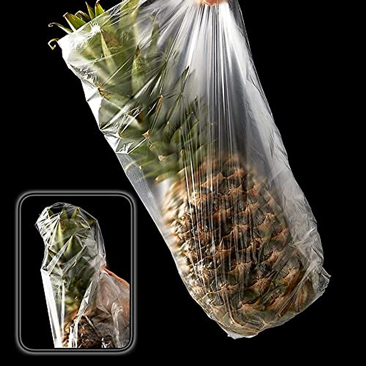 350 Count- X-Large Heavy Duty Plastic Produce Bag On A Roll, 13.8"x17.7", BPA-Free, Clear, Food Grade, Fruits, Vegetables, Bread & More