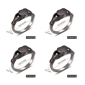 Minicremation Cremation Ring for Ashes Golden Memorial Keepsake for Ashes Urn Ring Ashes Holder Locket (Black, 6)