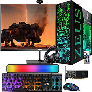 TechMagnet Gaming Desktop PC, Intel i7 6th Gen, Zeus Pro 6, GT 1030, 8GB RAM ARGB, 256GB SSD + 2TB HDD, 24 Inch Monitor, Wi-Fi | Bluetooth Adapter, Webcam, RGB Kit, Win 10 Pro (Renewed)