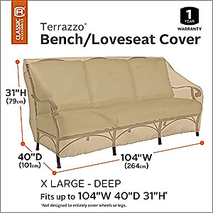 Classic Accessories Terrazzo Water-Resistant 104 Inch Deep Seated Patio Loveseat Cover
