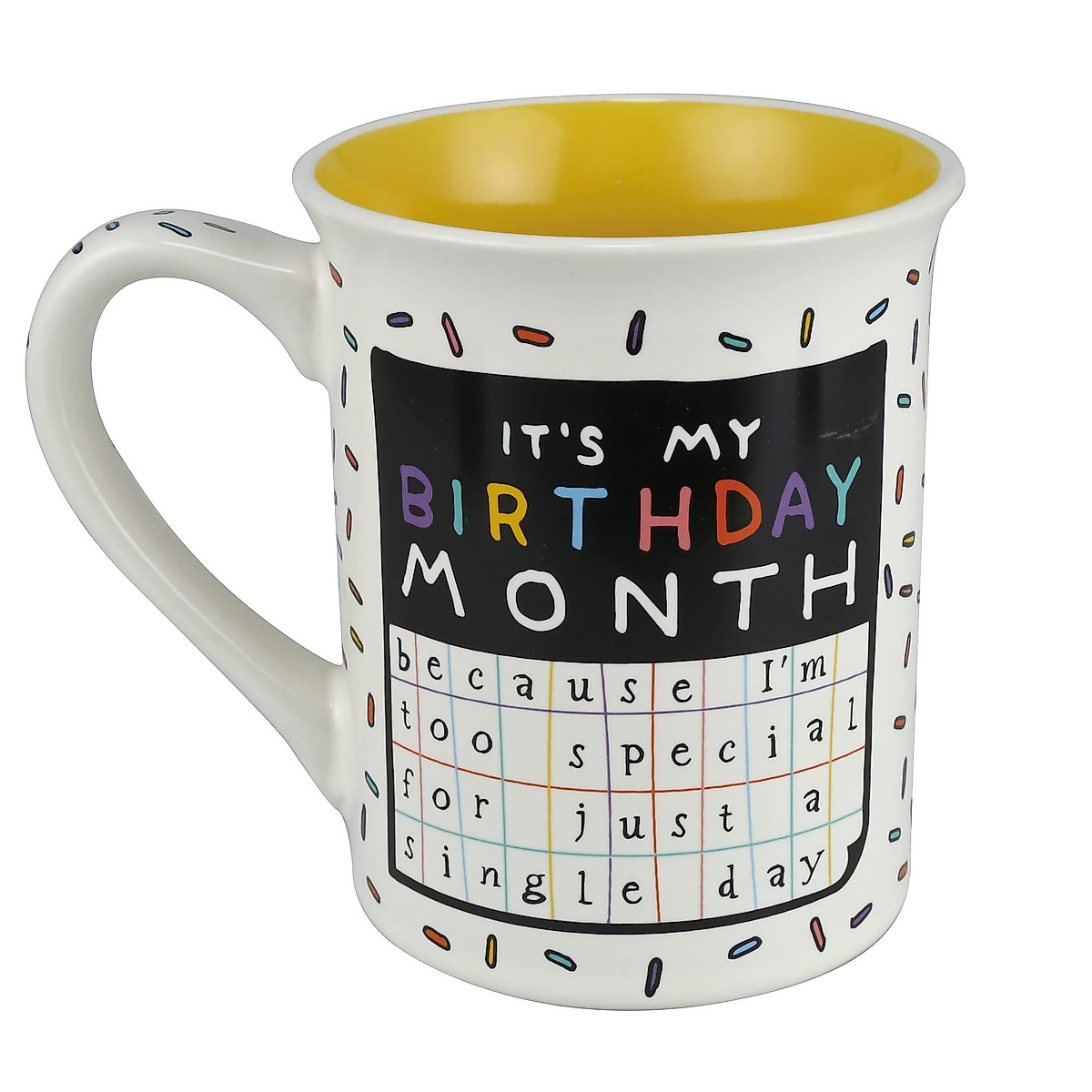Enesco Our Name is Mud Happy Birthday Month Coffee Mug, 16 Ounce, Multicolor