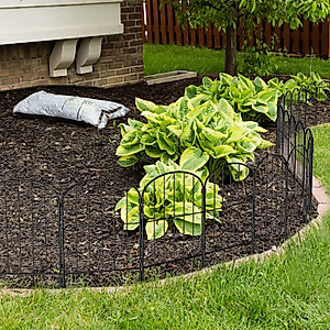 Decorative Garden Fence 10 Pack Animal Barrier Fence 10ft (L) x 24in (H) Rustproof Metal Wire Section Edging Fencing Panel for Outdoor Yard Landscape Patio, Arched