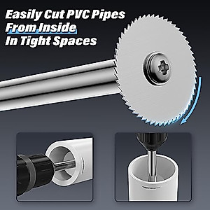 Inside PVC Pipe Cutter, Plumbing Tools Handy Gifts for Plumber Men Dad Husband, Inner Cut Plastic Pipe Below Floor or In Wall, Saw Blades for 1-1/4" & Larger Tubing, Hand Tool Mechanic Gadget