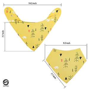 Sarvoza Baby Bandana Drool Bibs 10pcs - Absorbent Organic Cotton Baby Bandana Bibs with Safe Nickel Free Snaps - Drooling Baby Bibs for Boy and Girl